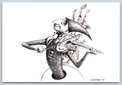 Postcard One Man Band Concept Art by Jason Deamer Disney Pixar Animated ...