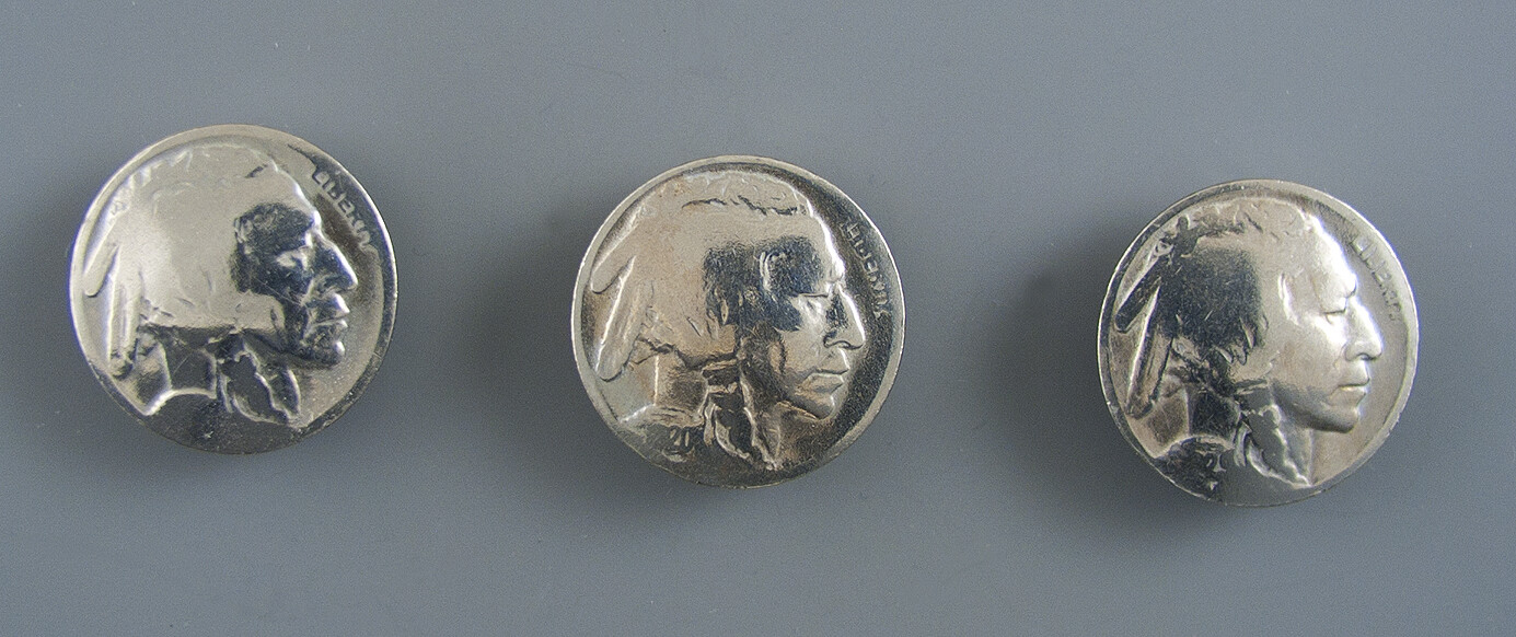 INDIAN HEAD NICKEL BUTTON COVERS - SET OF 3 | eBay