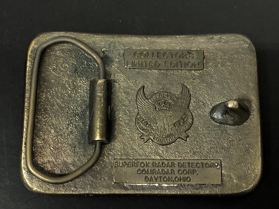 Vintage 1980's SUPERFOX (Radar Detector) Brass Belt Buckle Limited ...