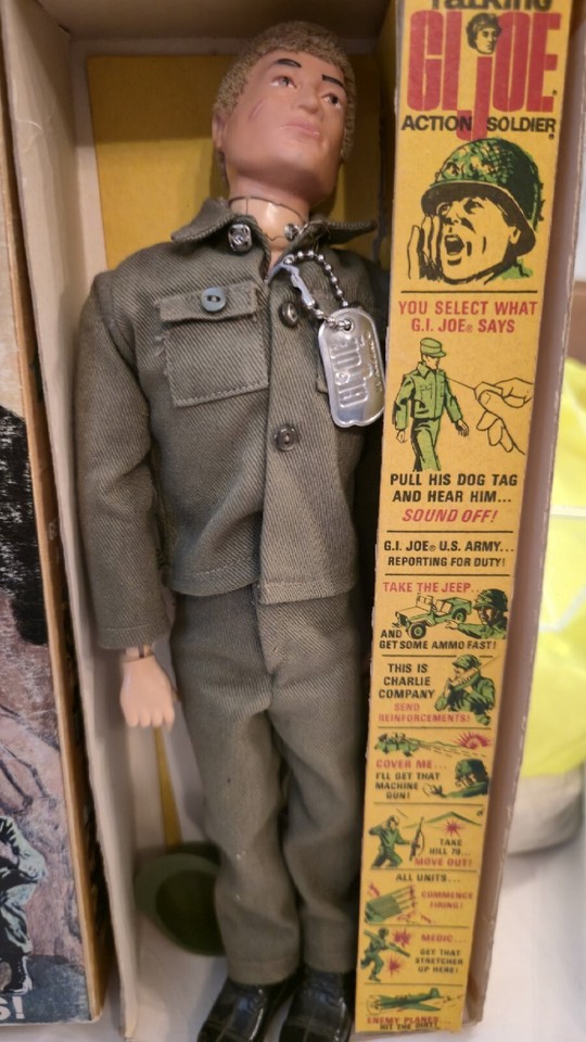 GI Joe 12" Vintage 1960's Talker Action Soldier Blonde In Box Working ...