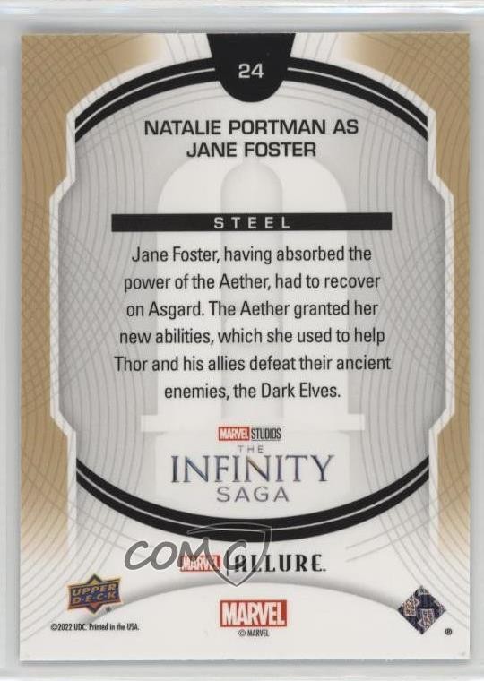 2022 Upper Deck Marvel Allure Steel as Jane Foster Natalie Portman #24 ...