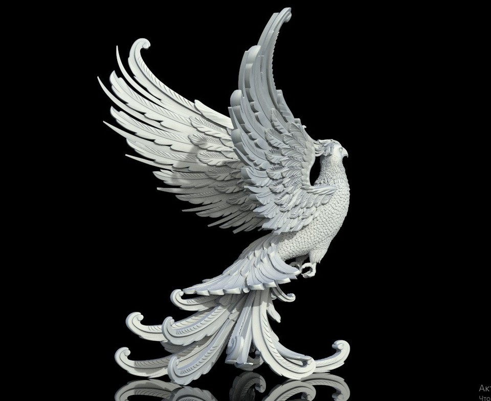 Phoenix Bird Miniature Resin Sculpture 10cm – 3D Printed Mythical ...