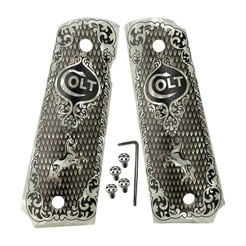 1911 GUN GRIPS FULL SIZE COLT & CLONES Skull Colt Engraved W/Screws ...