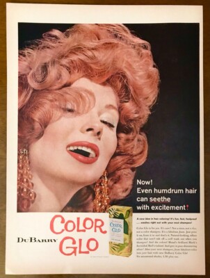 1958 DuBarry Color Glo Hair Color PRINT AD Redhead Glamour Model | eBay