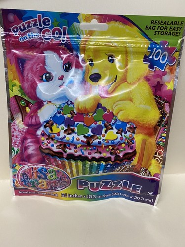 Lisa Frank Puzzle On The Go Rainbow Dog Cat 9" x 10" 100 Piece Sealed ...