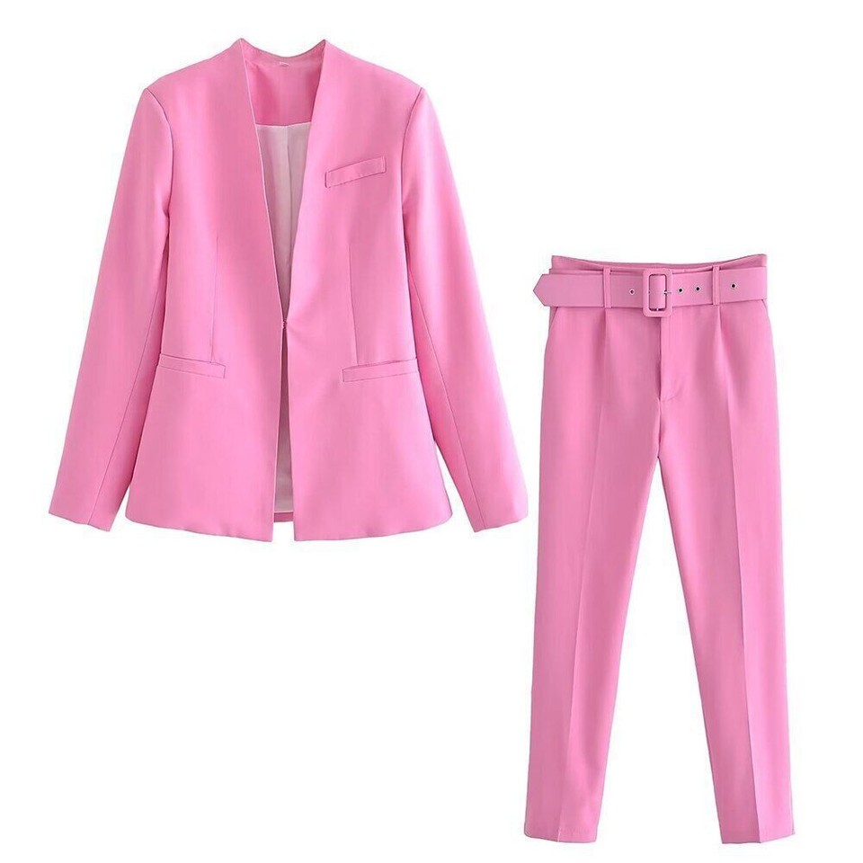 Set Woman 2 Pieces Blazer with Pant Suits Office Ladies Formal Overalls ...