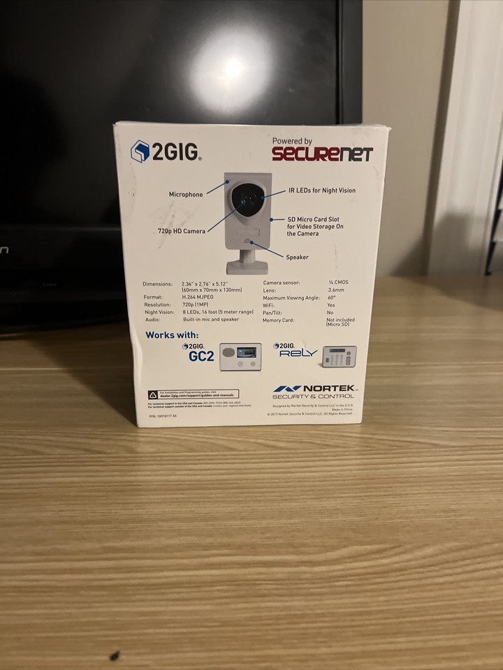 Brand New 2GIG-CAM-101-NET 3.6mm 720p Indoor IR Day/Night Cube Security ...