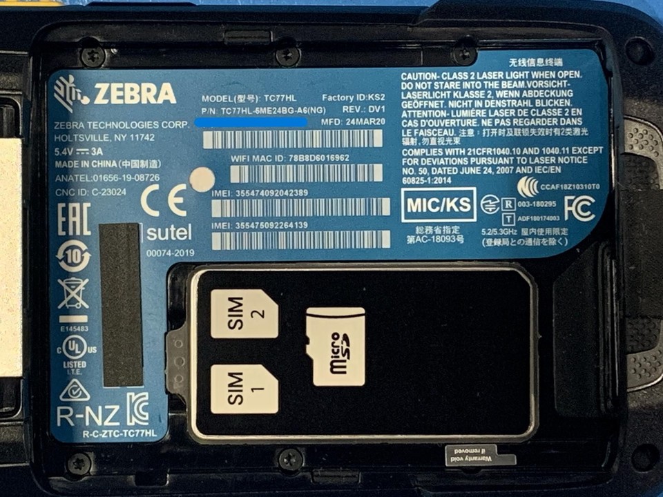 Zebra Mobile Computer Scanner TC77HL-5ME24BG-A6 W/ Battery | eBay