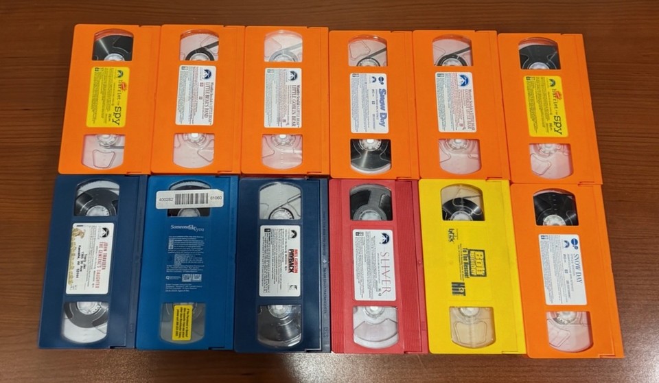 COLORED VHS Shells LOT of 25- BLUE WHITE ORANGE GREEN RED YELLOW Custom ...