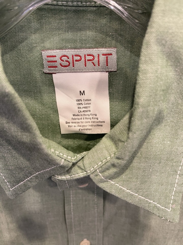 Vintage 90s Espirit Green Tank Button Down Collared Shirt Top Medium | eBay