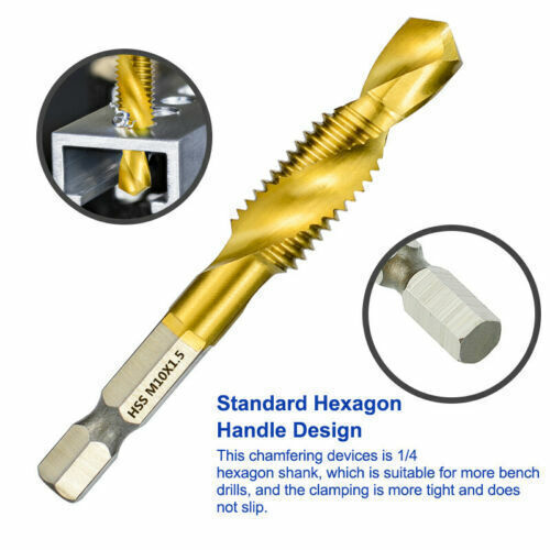 Tap Bits 6pcs Set 1/4 Hex Shank Metric Thread Cutter Set and M3-M10 HSS ...