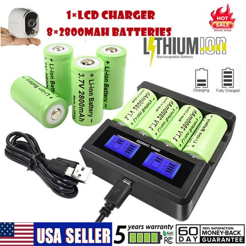2800mAh Lithium Batteries CR123A CR123 Rechargeable Li-ion Battery ...