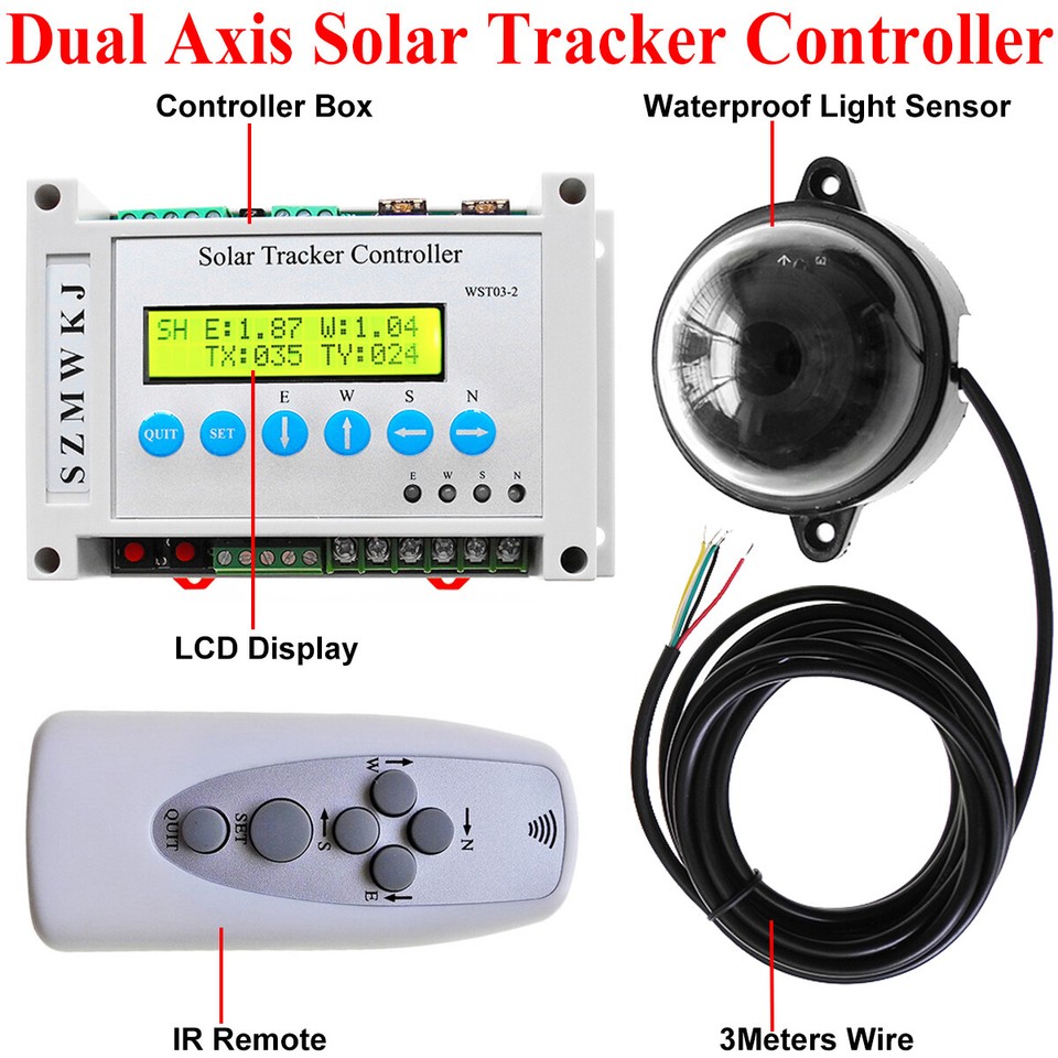 Complete 6000N Dual Axis Solar Tracker Kits Solar Panel Sunlight ...
