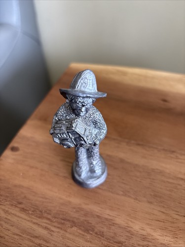 Michael Ricker Pewter Christmas Gift Love Fire Truck Toy Hat Fireman ...