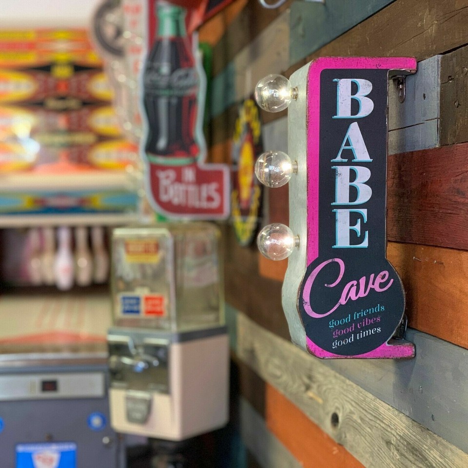New Babe Cave Double Sided Marquee LED Sign, For Home Bar She Shed ...
