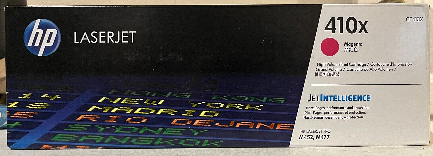 HP CF413X Magenta Toner Cartridge 410X Genuine New Sealed Box ...