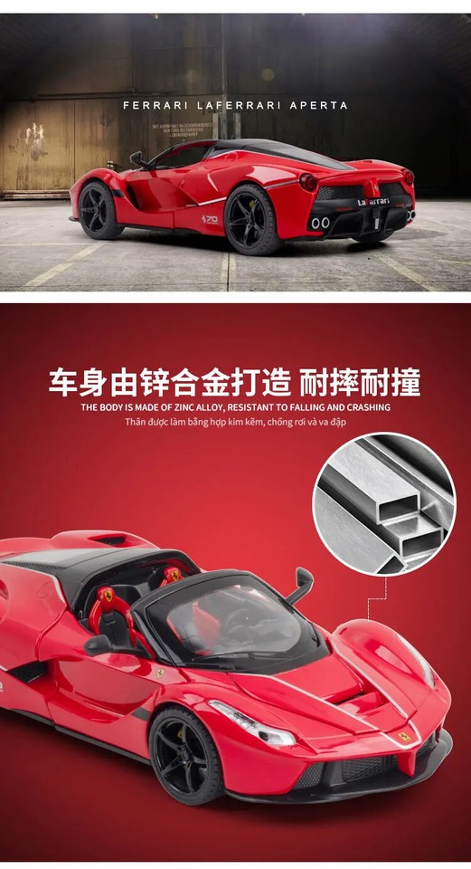 1:22 Ferrari Laferrari convertible Racing Diecast Car Model Simulation ...