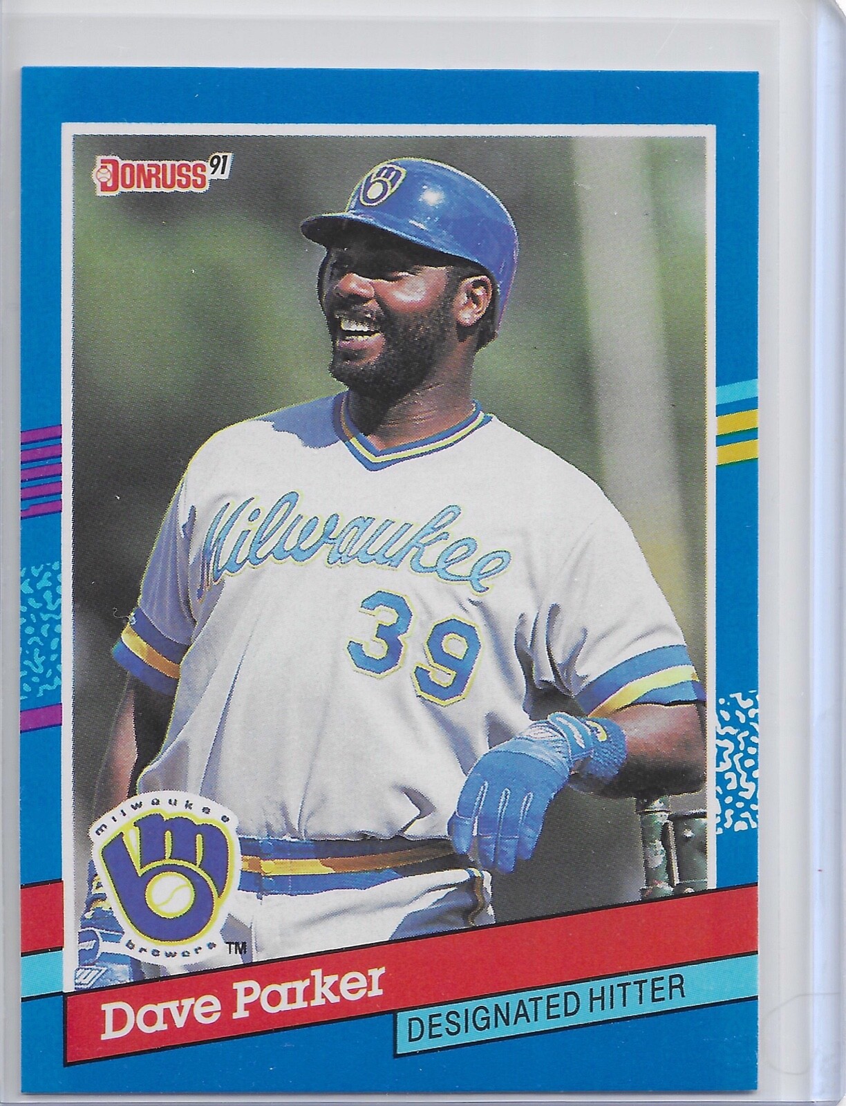 1991 Donruss Baseball Dave Parker Card # 142 Variation INC. Milwaukee ...
