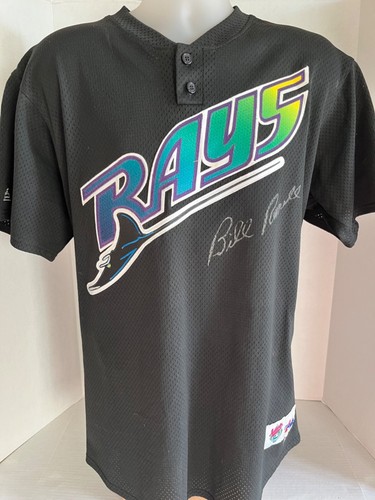 Tampa Bay Ray Devil Rays VTG 90's Signed Bill Russell Majestic Jersey ...