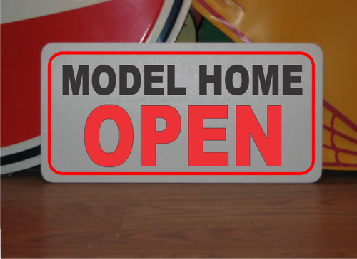 MODEL HOME OPEN 6"x12" Metal Sign for New Home Real Estate Sales Office ...