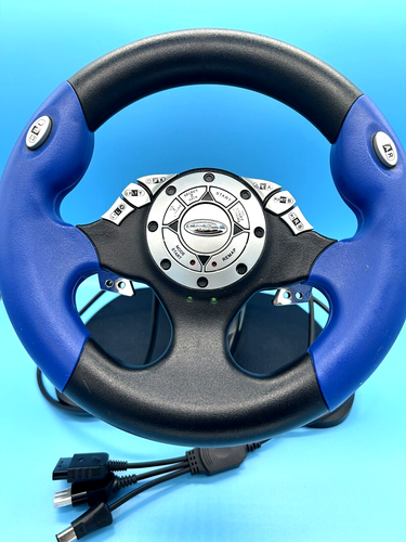 Intec Racing Black Steering Wheel for Xbox GameCube PS1 PS2 Wii G5285-E ...