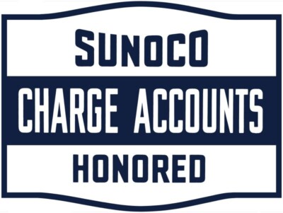 SUNOCO Charge Cards Honored NEW 18" Wide DIECUT Sign USA STEEL 3 lbs | eBay