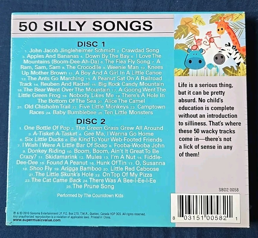 50 Silly Songs by Various (CD, 2010) 803151005821| eBay