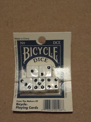 Vintage NIB New Bicycle Dice (5 count set) White - No DCE Blue Label | eBay