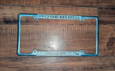 RARE Vintage Roseburg Oregon Hansen Chevrolet Chevy Metal License Plate ...