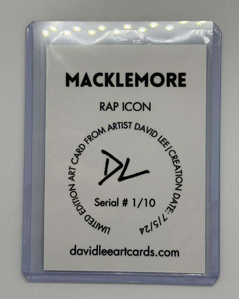 Macklemore Limited Edition Artist Signed “Rap Icon” Trading Card 1/10 ...
