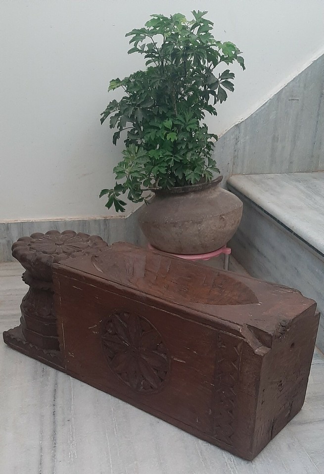 Antico di Legno Inciso Spremiagrumi Macinino Old Indiano Utensili da ...