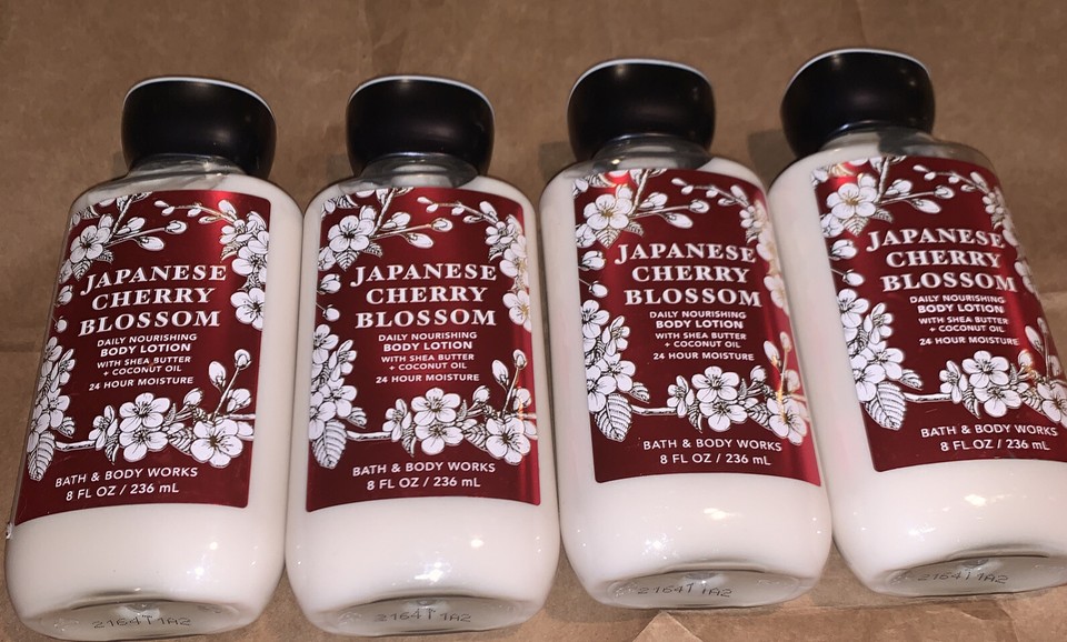 4 BATH & BODY WORKS Japanese Cherry Blossom Lotions with Shea Butter ...