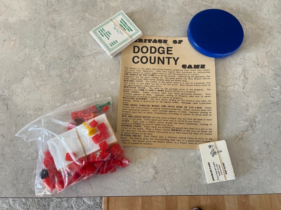 Heritage of Dodge County Wisconsin Board Game - Monopoly Clone from ...