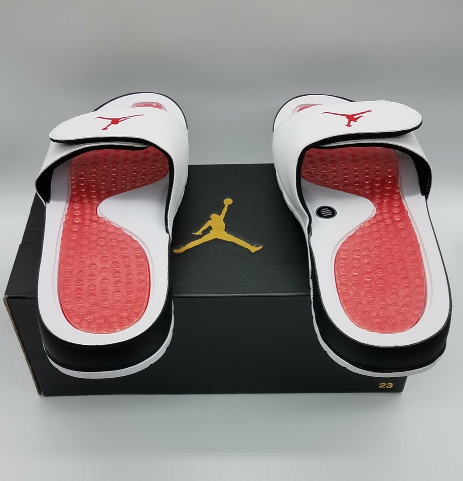 Jordan Hydro 5 Retro Slide Sandals 'White Fire Red' 555501-101 | eBay