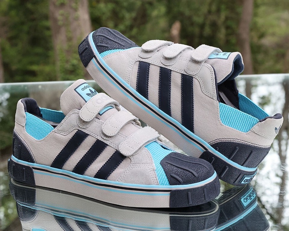 Vintage Adidas Shell Toe 2006 Men’s Size 9.5 Grey Blue 3 Straps Custom ...