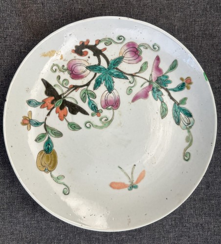 Vintage Chinese Hand‑Painted Butterfly & Floral Porcelain Plate – 9 ...