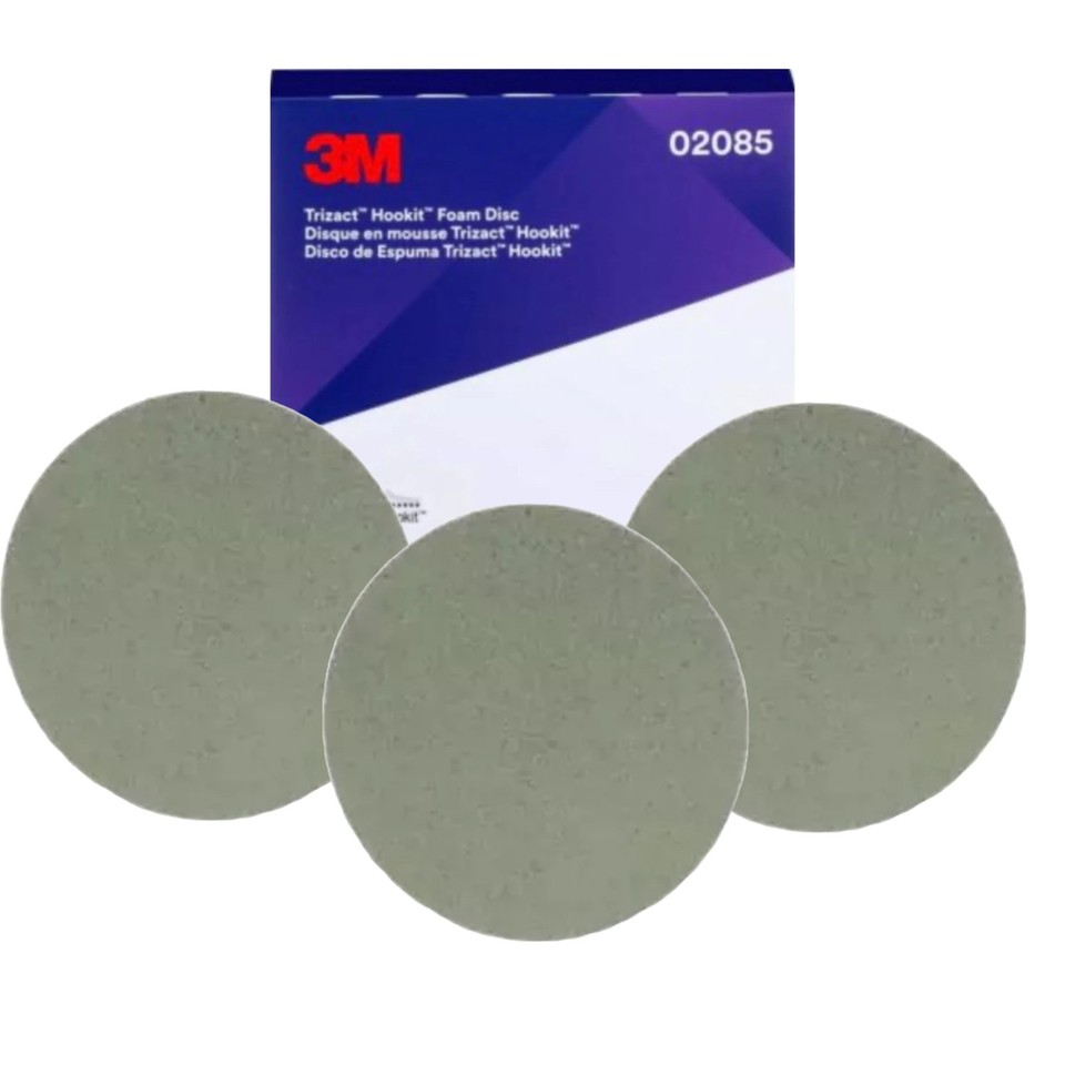 3M Trizact 02085 2085 -6" 3000 Grit Hookit Foam Polish Buffing Buff (3 ...