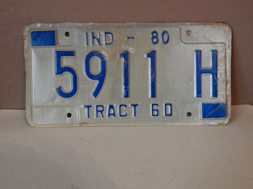 Vintage 1980 INDIANA SEMI TRACTOR 60,000 LBS Stamped Metal License ...