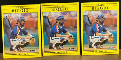 1991 Fleer Baseball Craig Biggio #499 Houston Astros HOF (3 Cards!!) | eBay