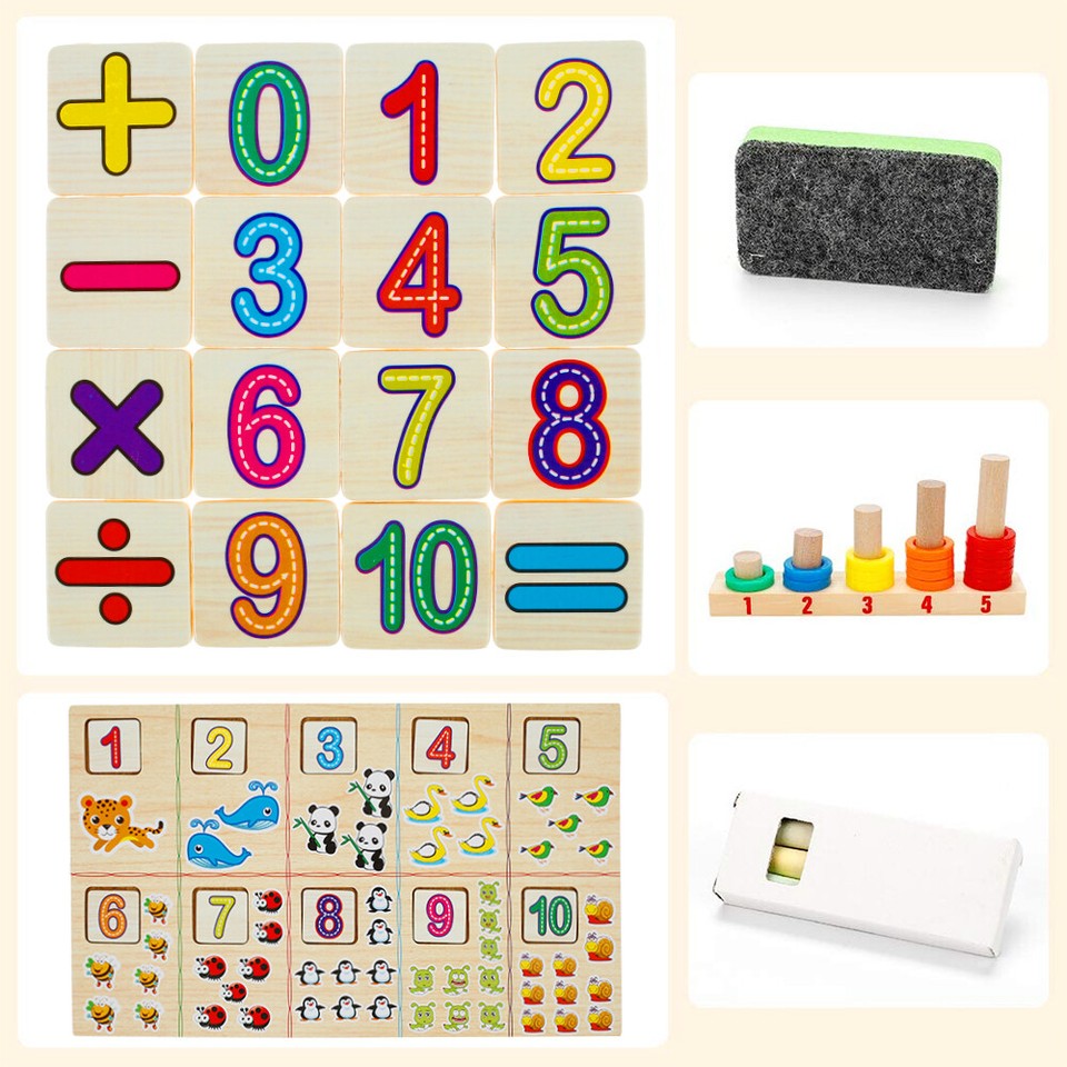 Montessori Math Toy Number Learning Game Wooden Board Toy Preschool ...