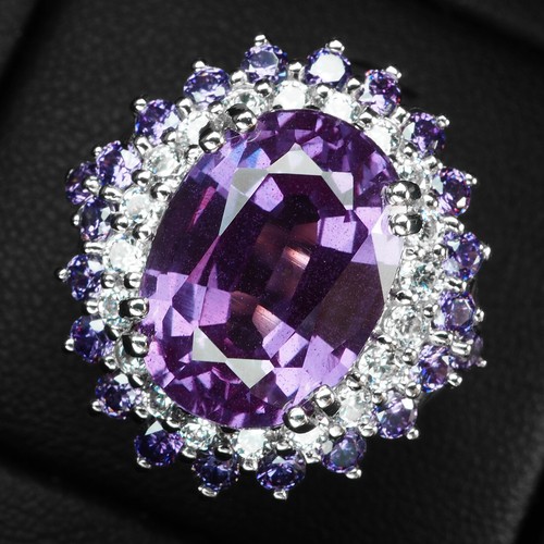Mystical Color Change Spinel 9.15Ct 925 Sterling Silver White Gold ...