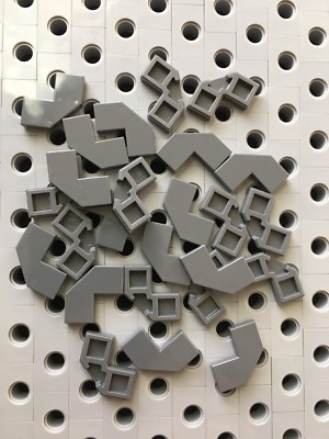 Lego Dk. Gray 2x2 Flat Tile 90 Deg With 45 Deg Cut Buildings Roof Floor ...