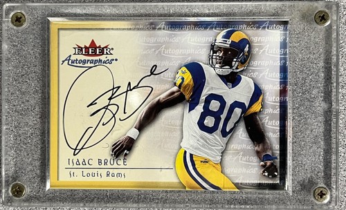 2000 Fleer Autogrphics ISAAC BRUCE Autograph Los Angeles St. Louis Rams ...