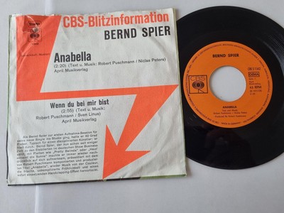 7" Single Bernd Spier - Anabella Vinyl Germany PROMO | eBay Australia