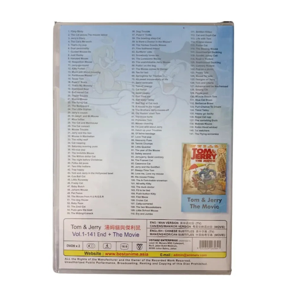 DVD TOM AND JERRY Complete TV Series Vol. 1-141.END + The Movie All ...