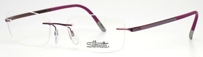 SILHOUETTE 4525 40 6058 5479 Metallic Lilac Womens Rimless Eyeglasses ...