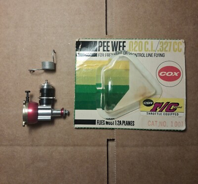 Unused Cox .020 Pee Wee R/C Engine with Original Packaging - 1/2A CL FF ...