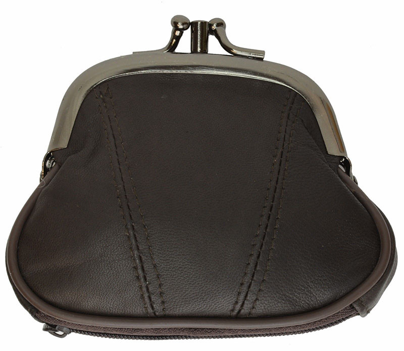 Genuine Leather Women Coin Purse Change Holder Double Clasp Wallet | eBay