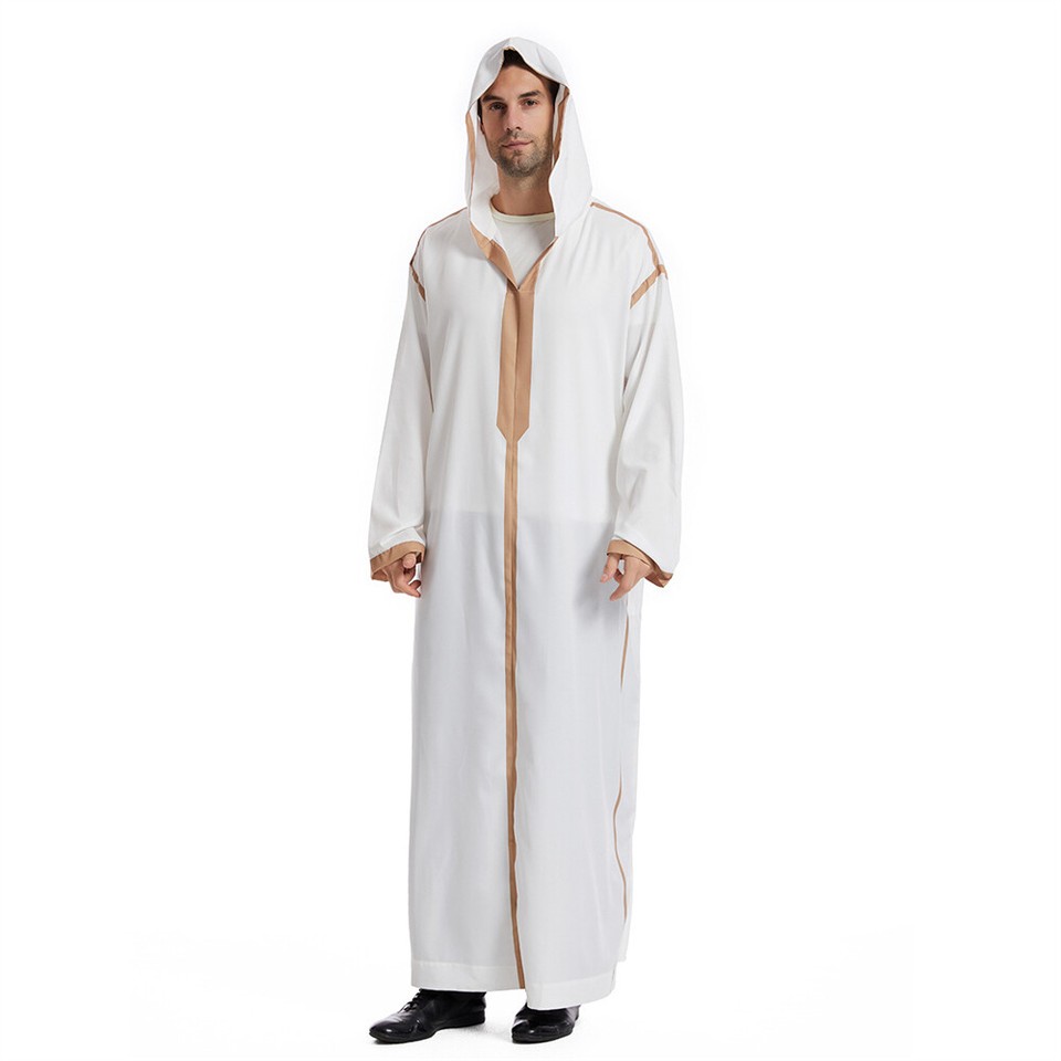 Moroccan Hooded Thobe Thobes Hood Hoodie Mens Arab Saudi Robe Dishdash ...