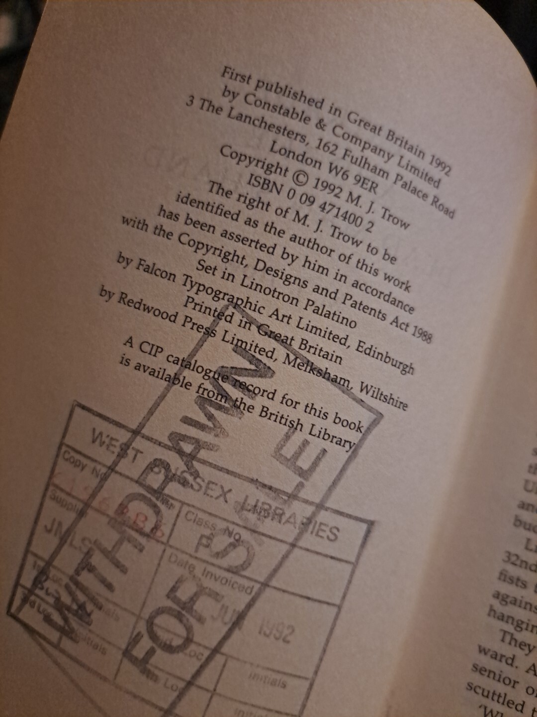 Lestrade and the Dead Man's Hand by M. J. Trow (Hardcover, 1992) for ...